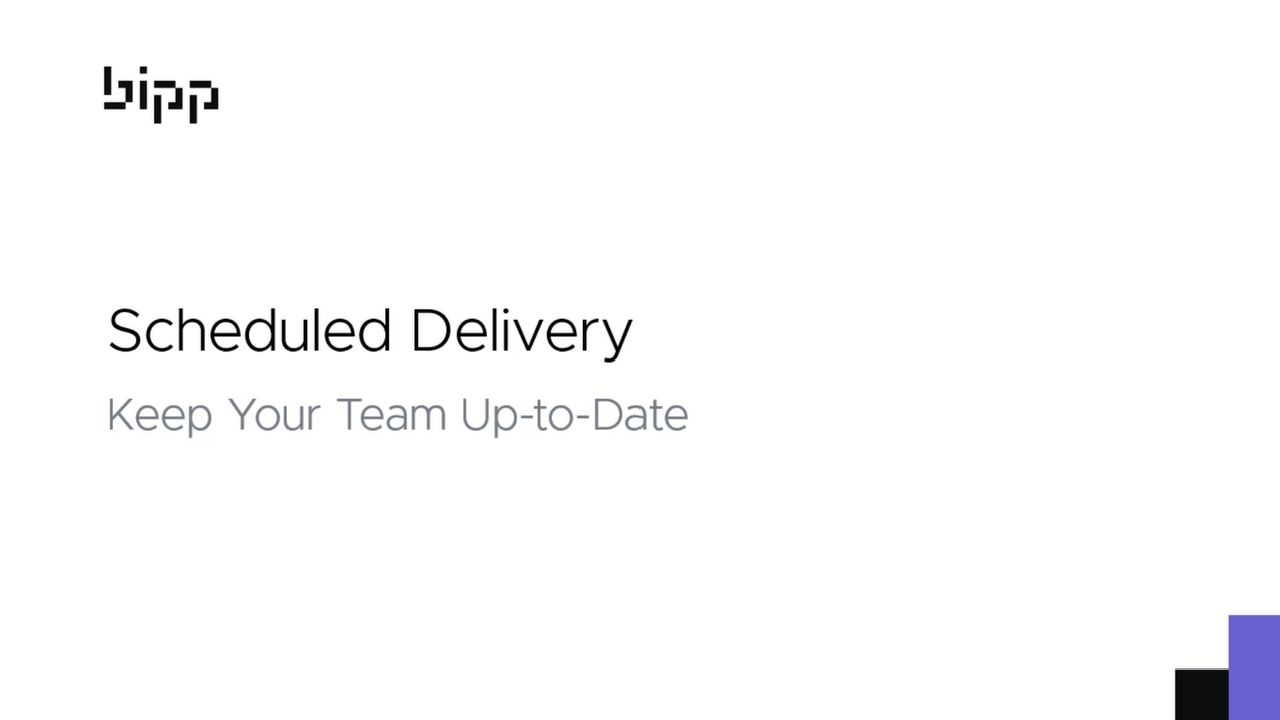 Scheduled Delivery | Alerts | bipp Analytics